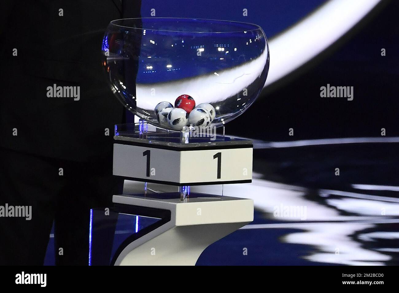 Illustration picture shows pot 1 during the draw for the 2018 World Cup ...