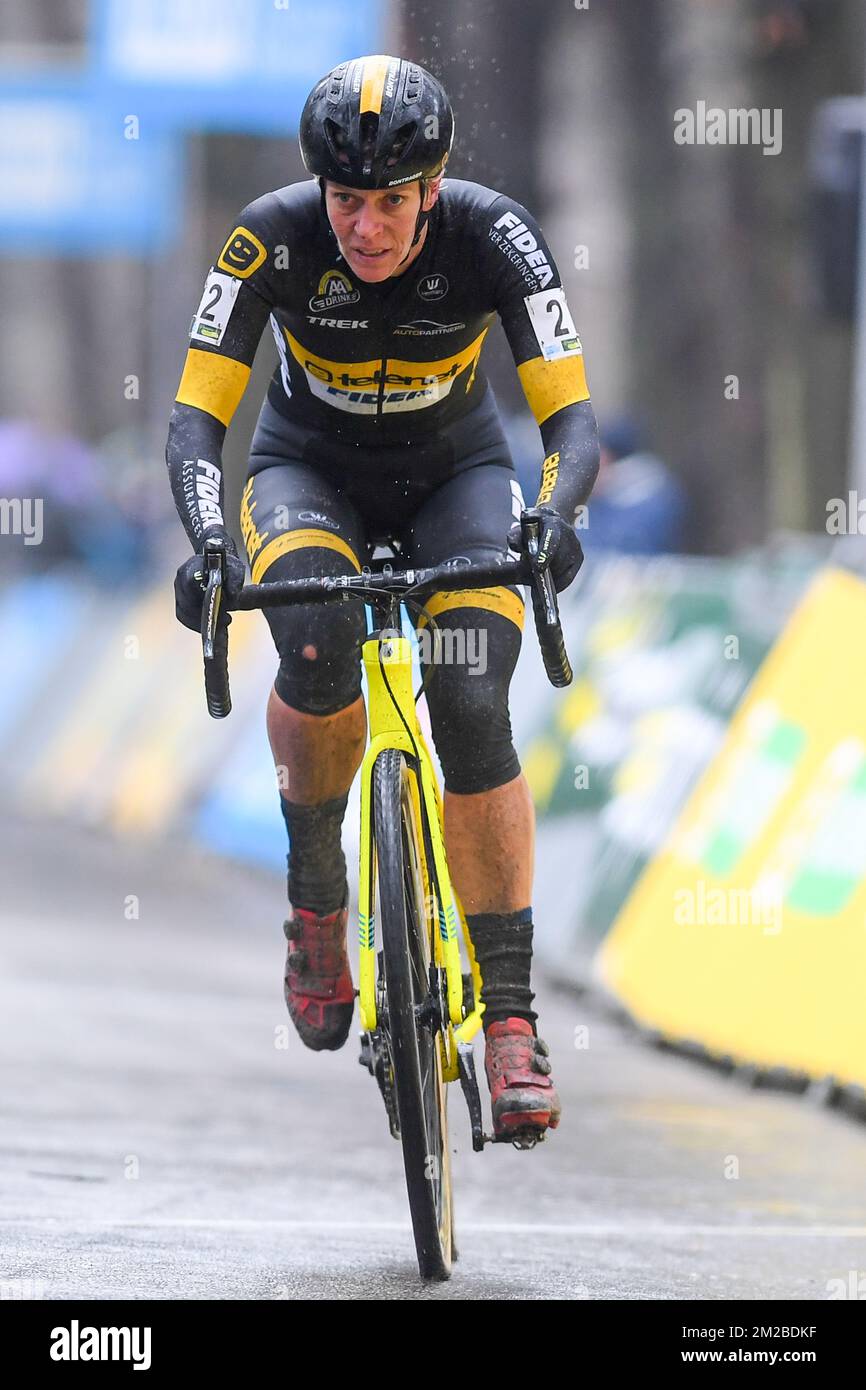Belgian Ellen Van Loy pictured in action during the women's race of the ...