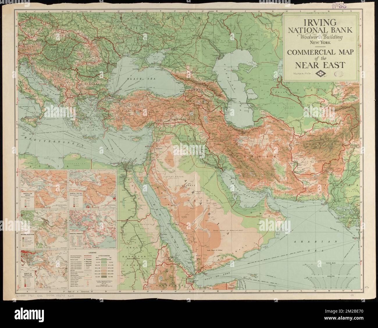 Commercial map of the Near East , Middle East, Maps Norman B. Leventhal ...