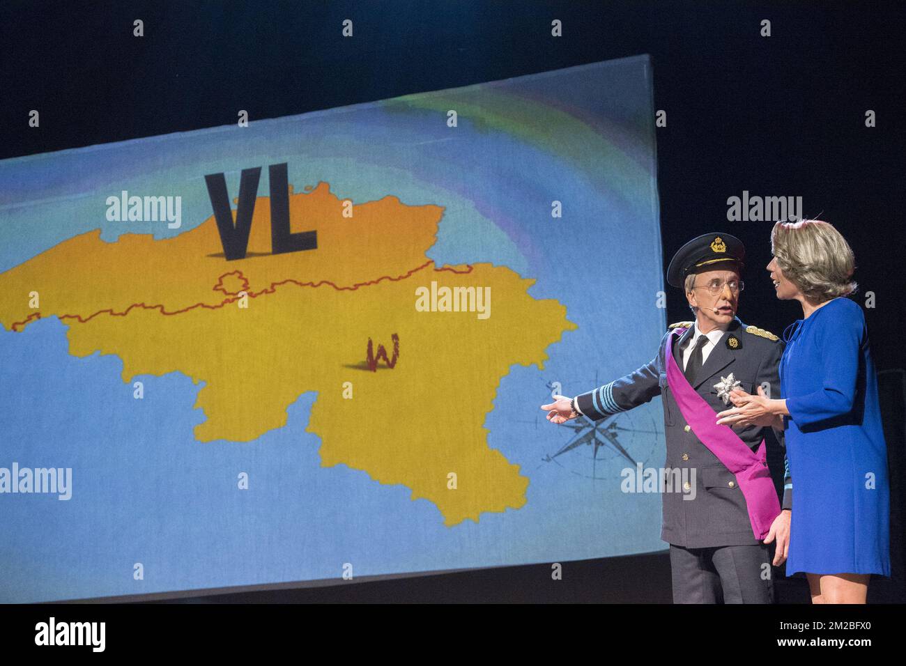 Actor Baudouin Remy, acting as King Philippe - Filip of Belgium and ...