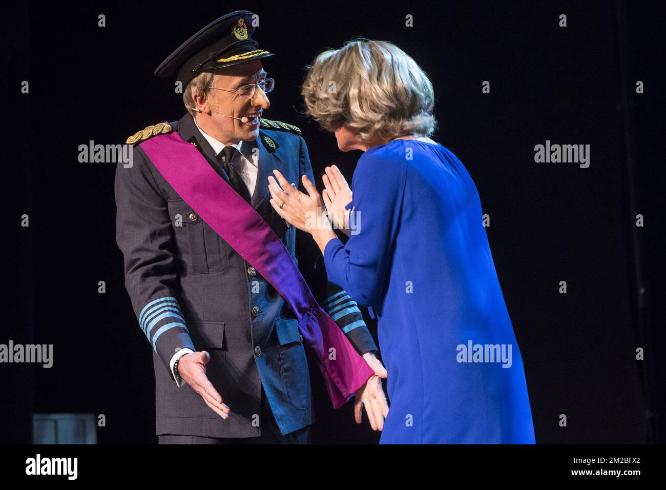 Actor Baudouin Remy, acting as King Philippe - Filip of Belgium and ...