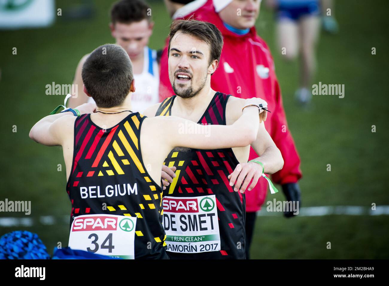Belgian Dries De Smet and Belgian John Heymans celebrate after the U20 ...