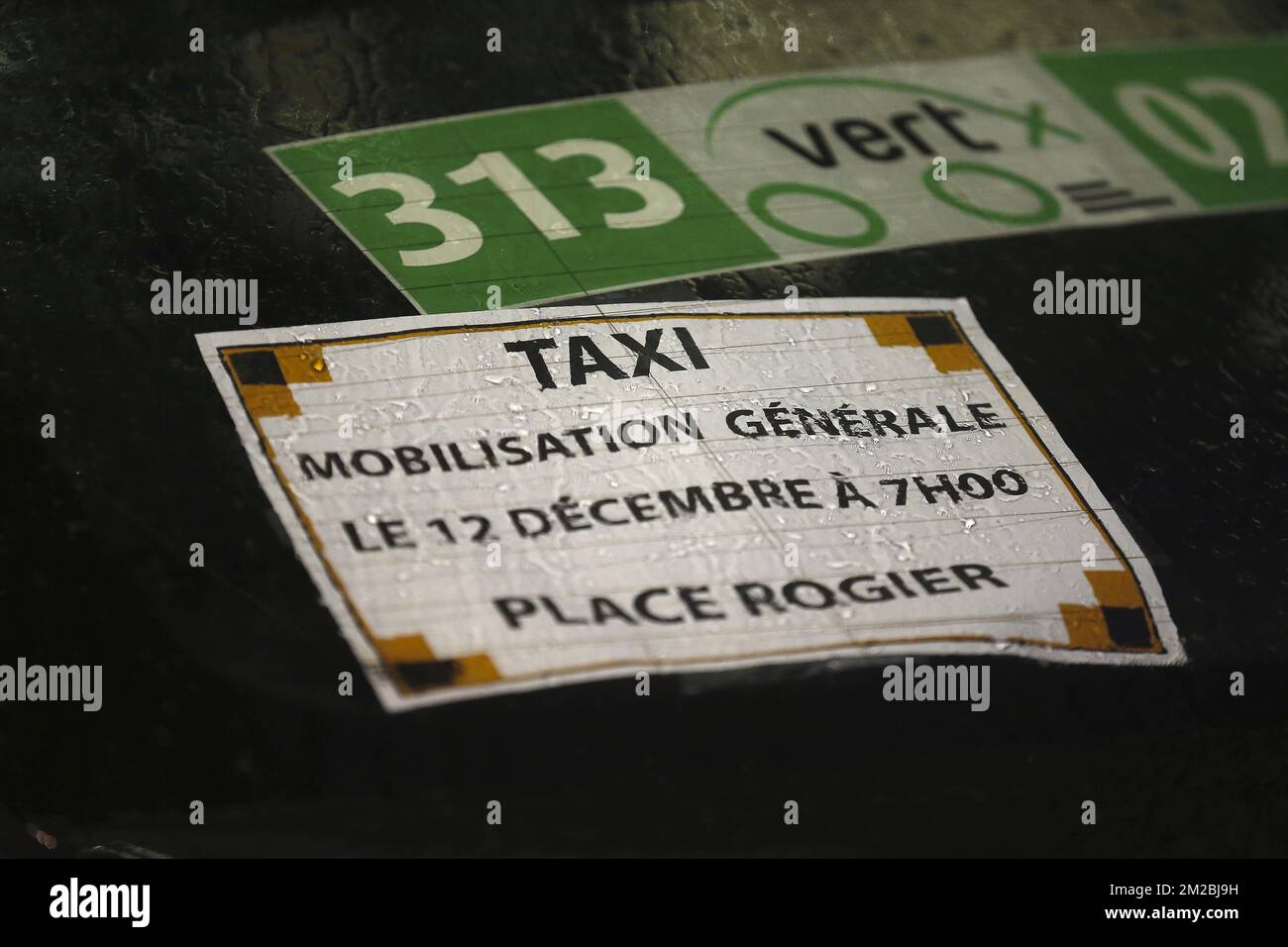 Illustration picture shows a protest action of taxi drivers in the city ...