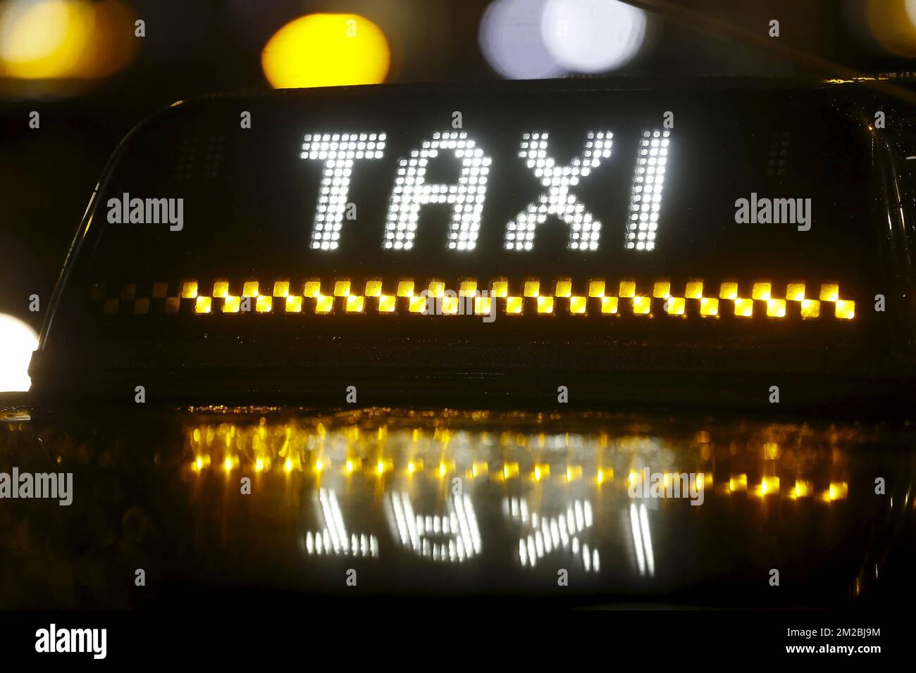 Illustration picture shows a protest action of taxi drivers in the city ...