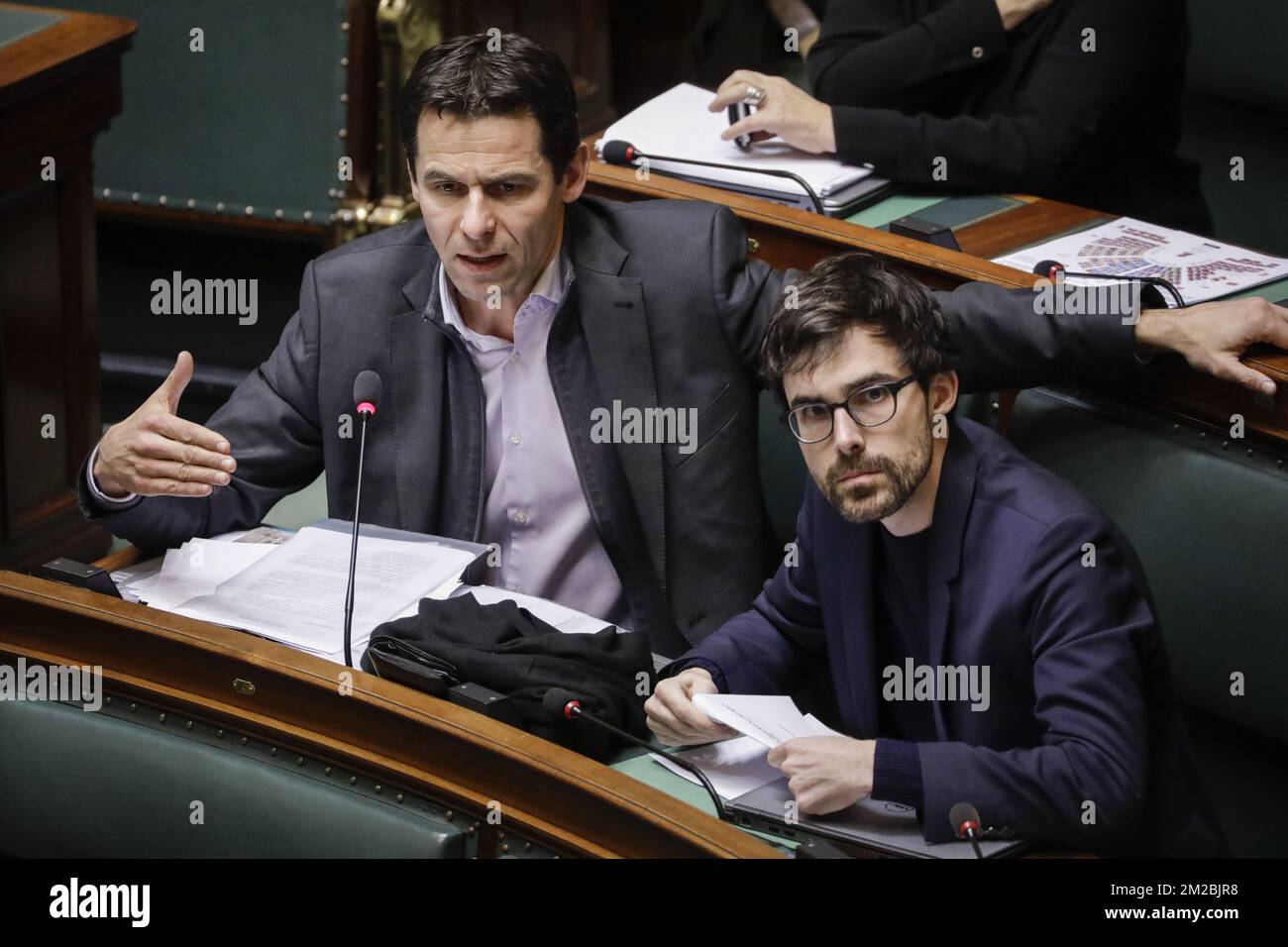 Ecolo-Groen's Jean-Marc Nollet and Ecolo-Groen's Kristof Calvo pictured ...