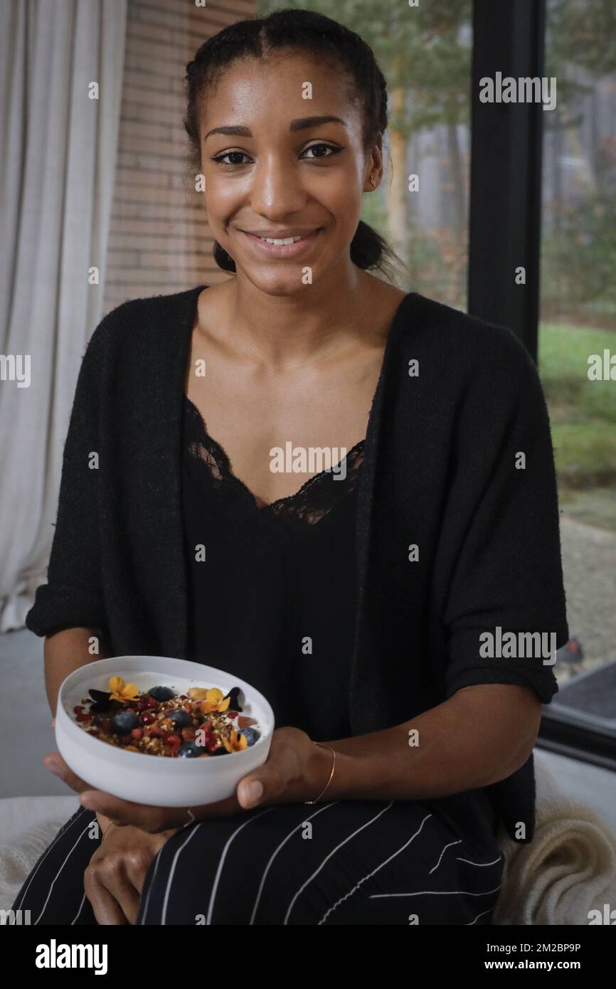 Belgian Nafissatou Nafi Thiam pictured during a brunch on the new ...