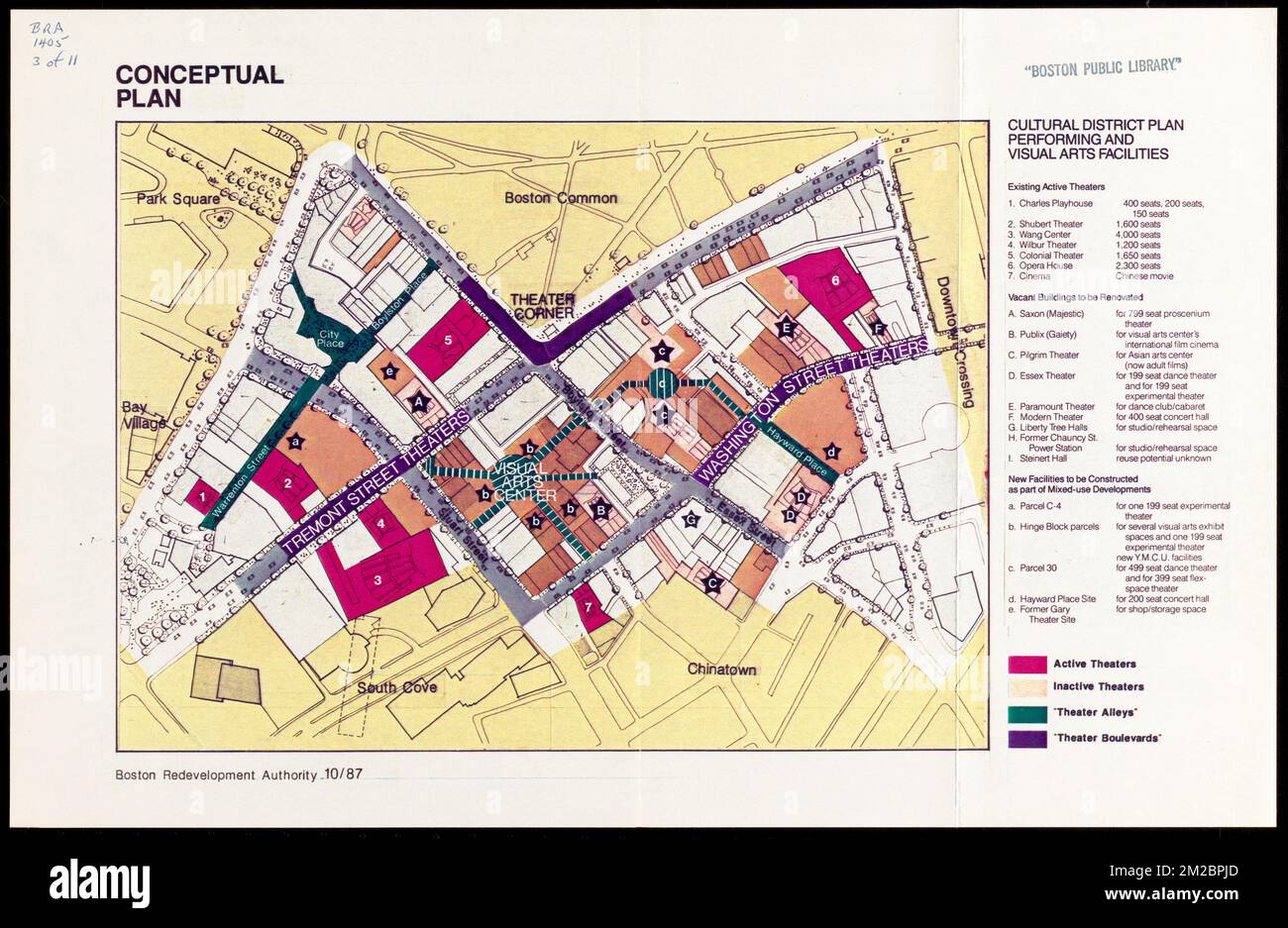 Conceptual plan , Boston Mass., Maps, Theaters, Massachusetts, Boston ...