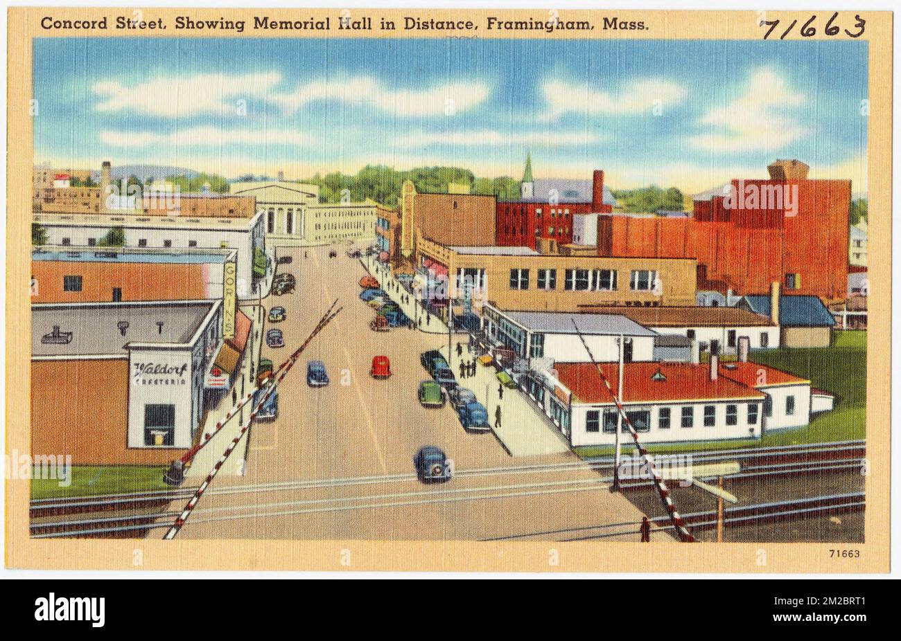 Concord Street, showing Memorial Hall in distance, Framingham, Mass ...
