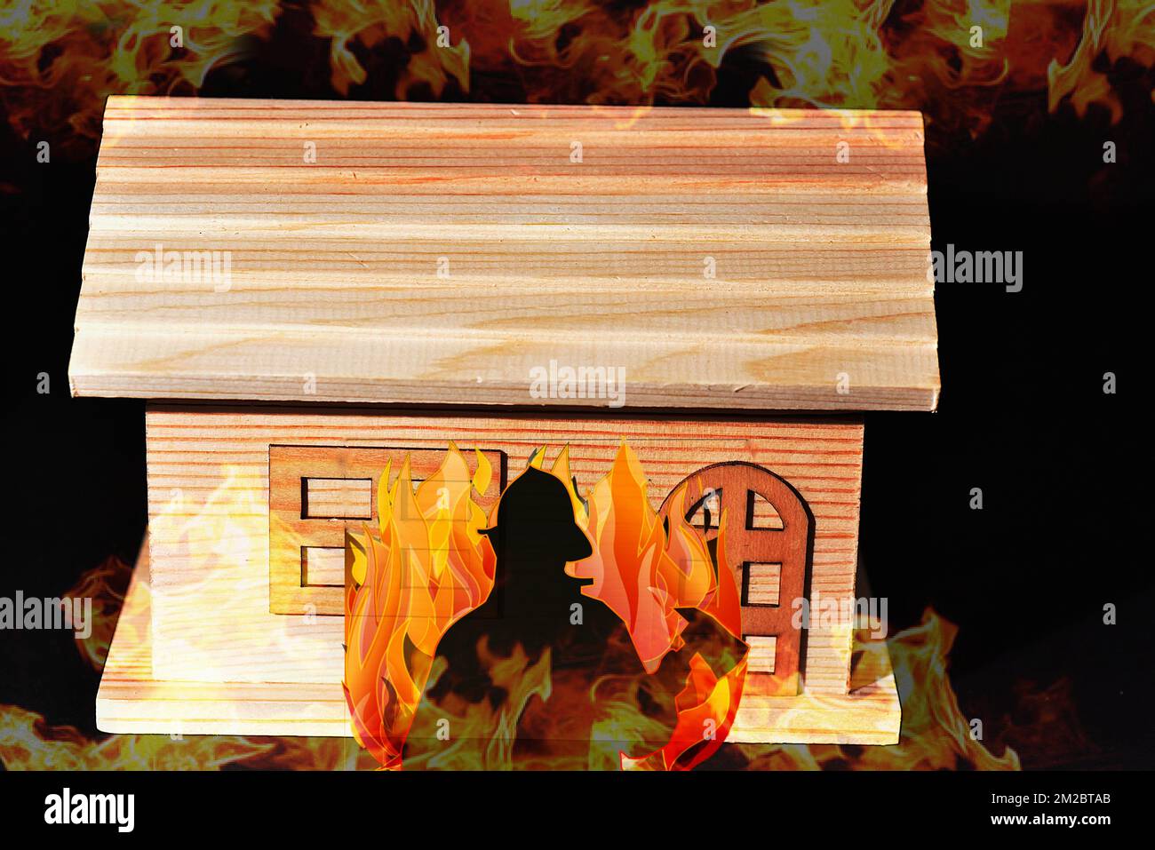 Fire in the house | Maison en feu 23/12/2017 Stock Photo - Alamy