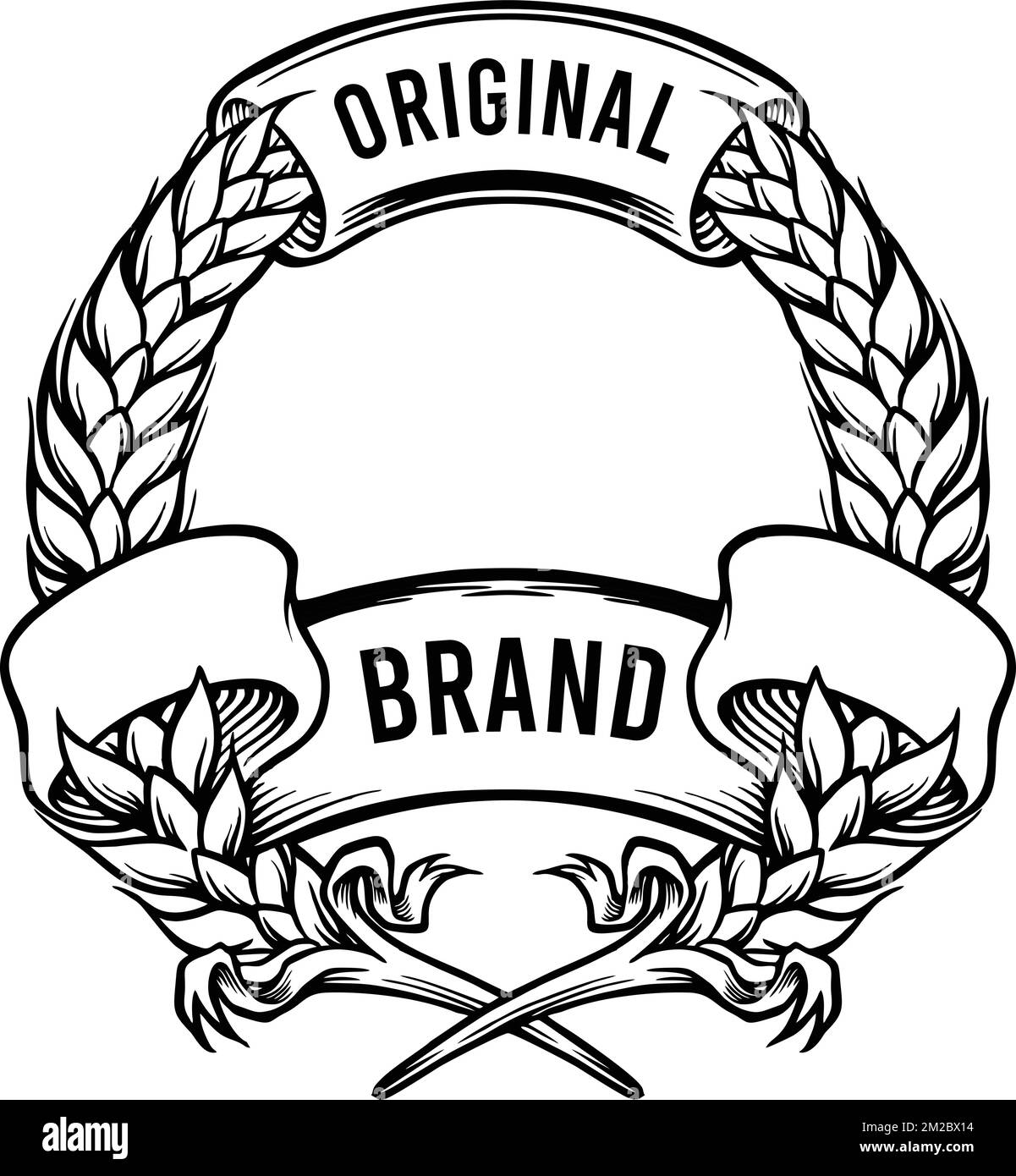 Wheat Badge illustration Silhouette vector illustrations for your work ...