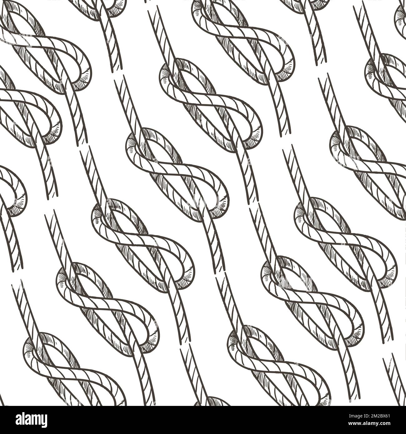 Loop made by ropes, nautical theme seamless pattern Stock Vector Image ...