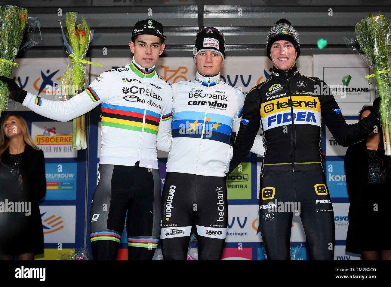 Belgian world champion Wout Van Aert, Dutch Mathieu Van Der Poel and ...