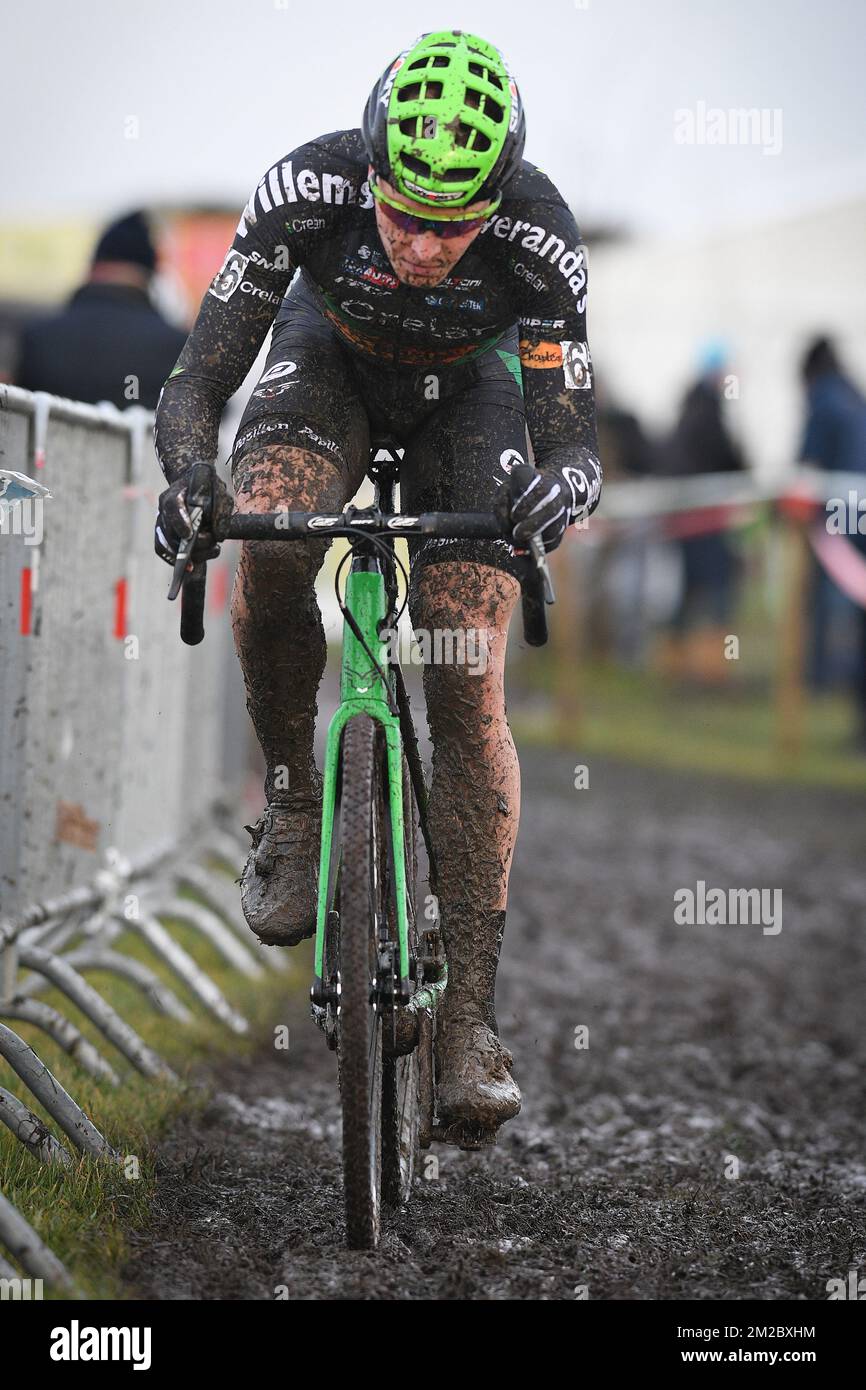 Belgian Tim Merlier pictured in action during the men elite race in the ...