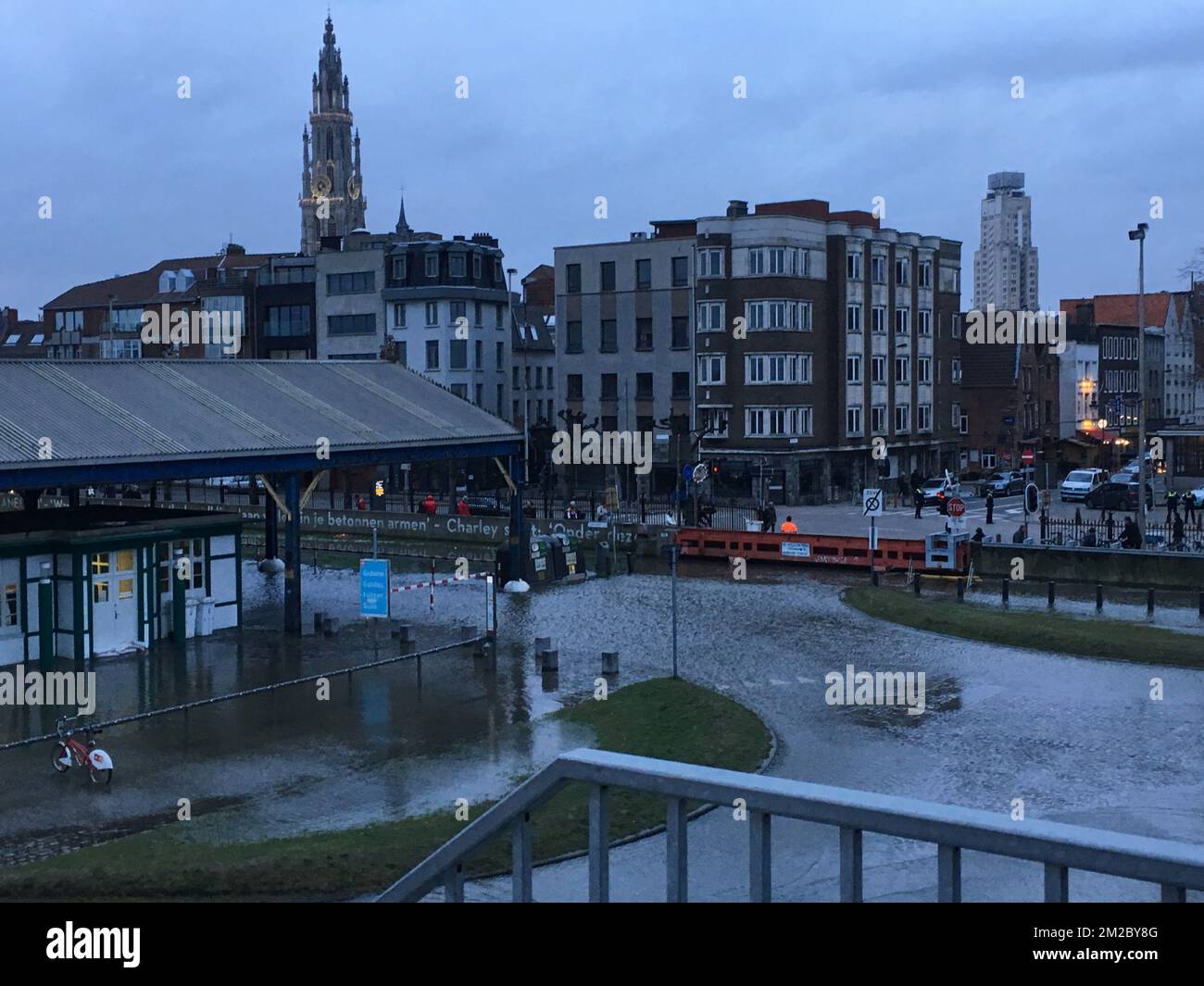 Illustration picture shows the storm tide on the river Scheldt has ...