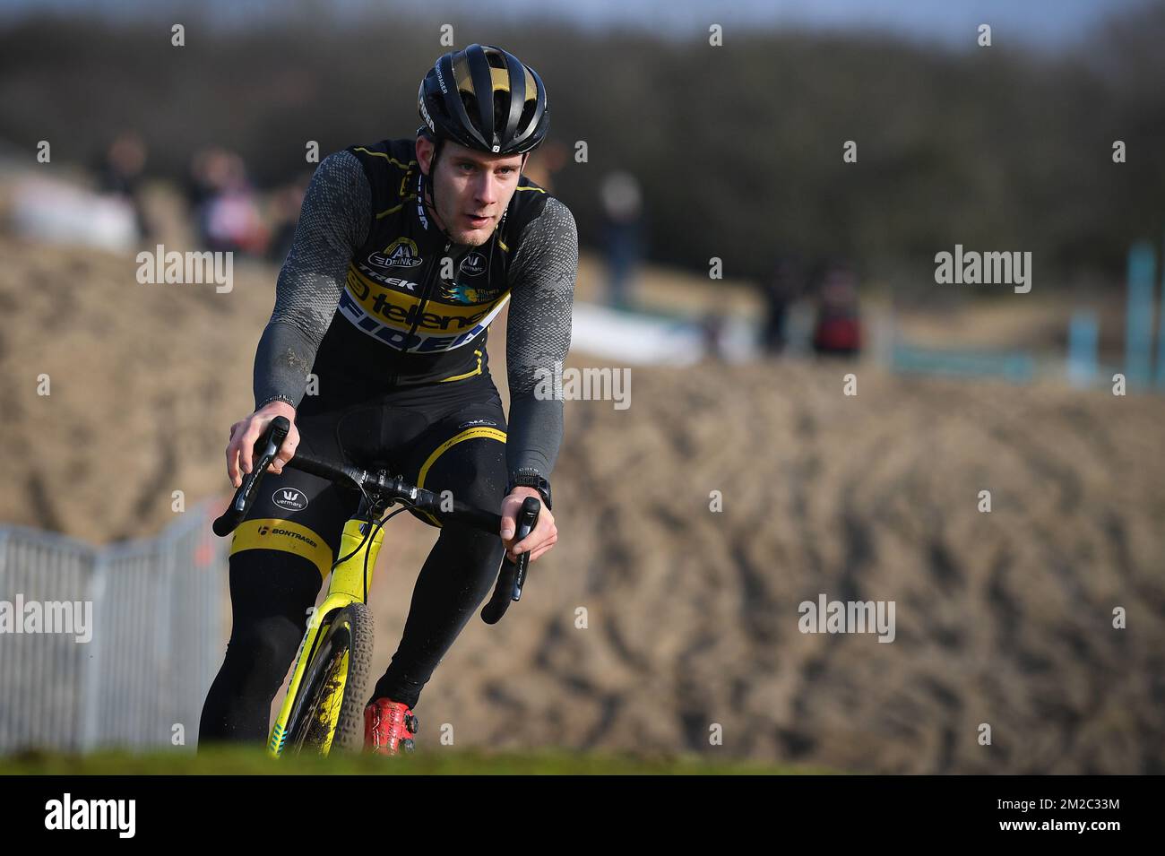 Belgian Daan Soete pictured in action during training session and a ...