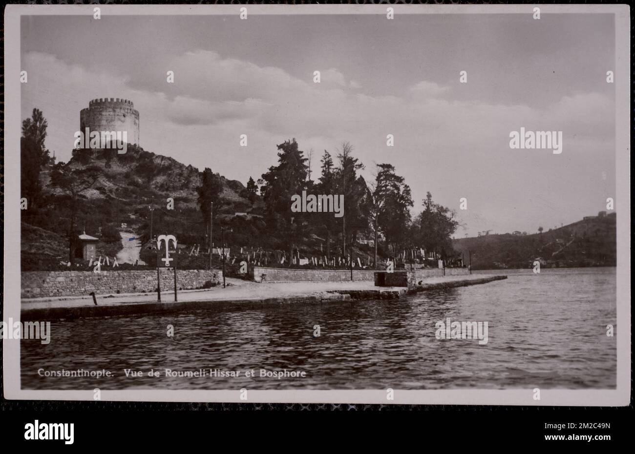 Constantinople. Vue de Romeli-Hissar et Bosphore , Channels, Towers ...