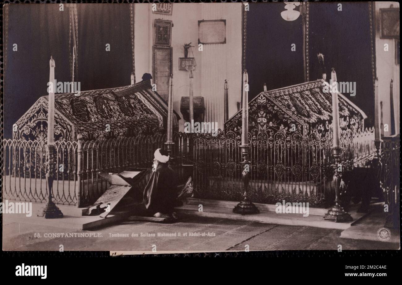 Constantinople. Tombeaux des Sultans Mahmond II et Abdul-ul-Aziz ...