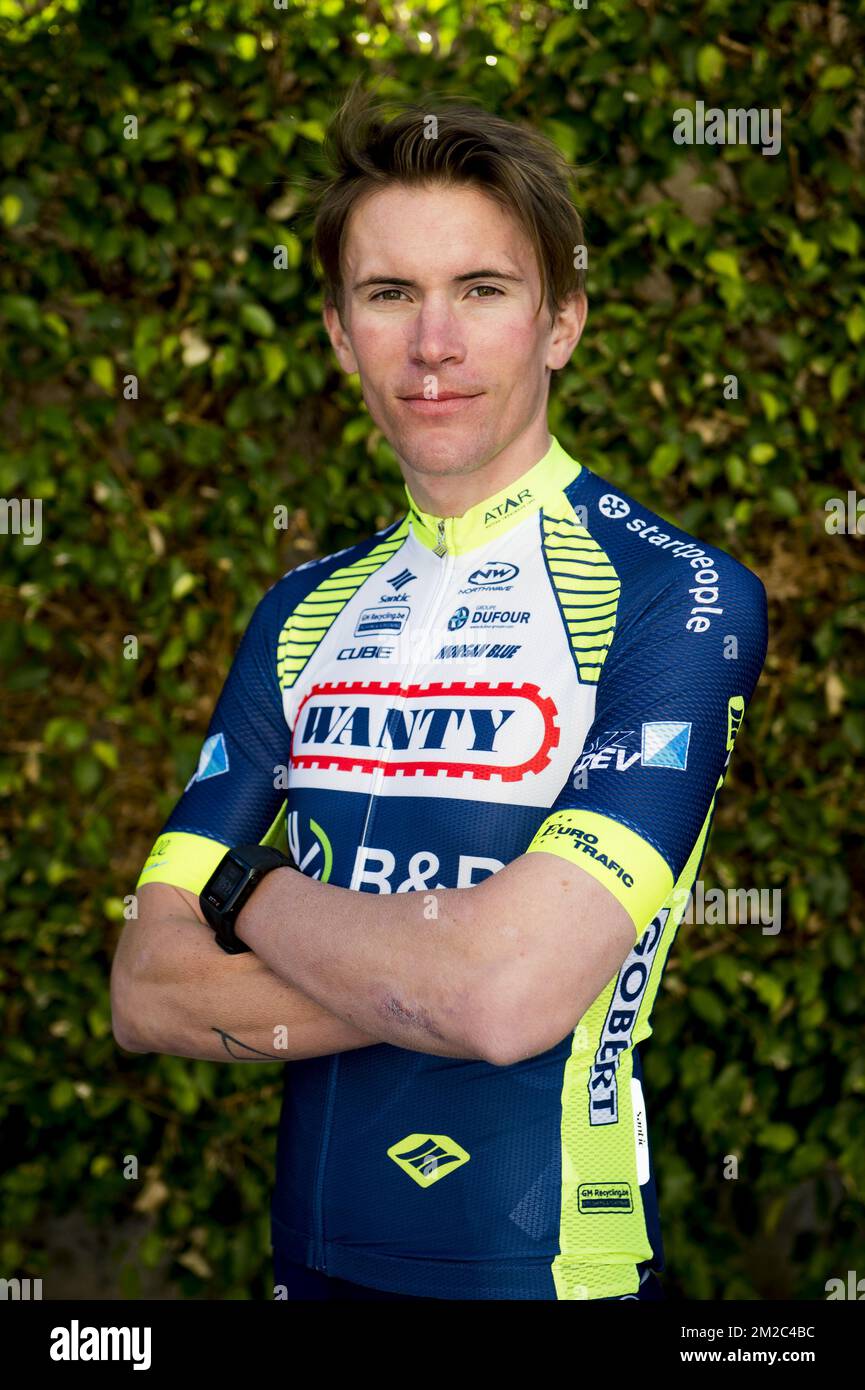 French Yoann Offredo of Wanty-Groupe Gobert poses for the photographer ...
