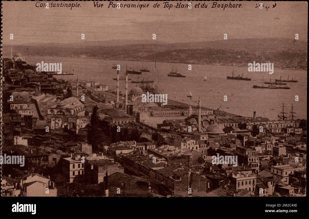 Constantinople. Vue panoramique de Top-Hané et du Bosphore , Cities ...