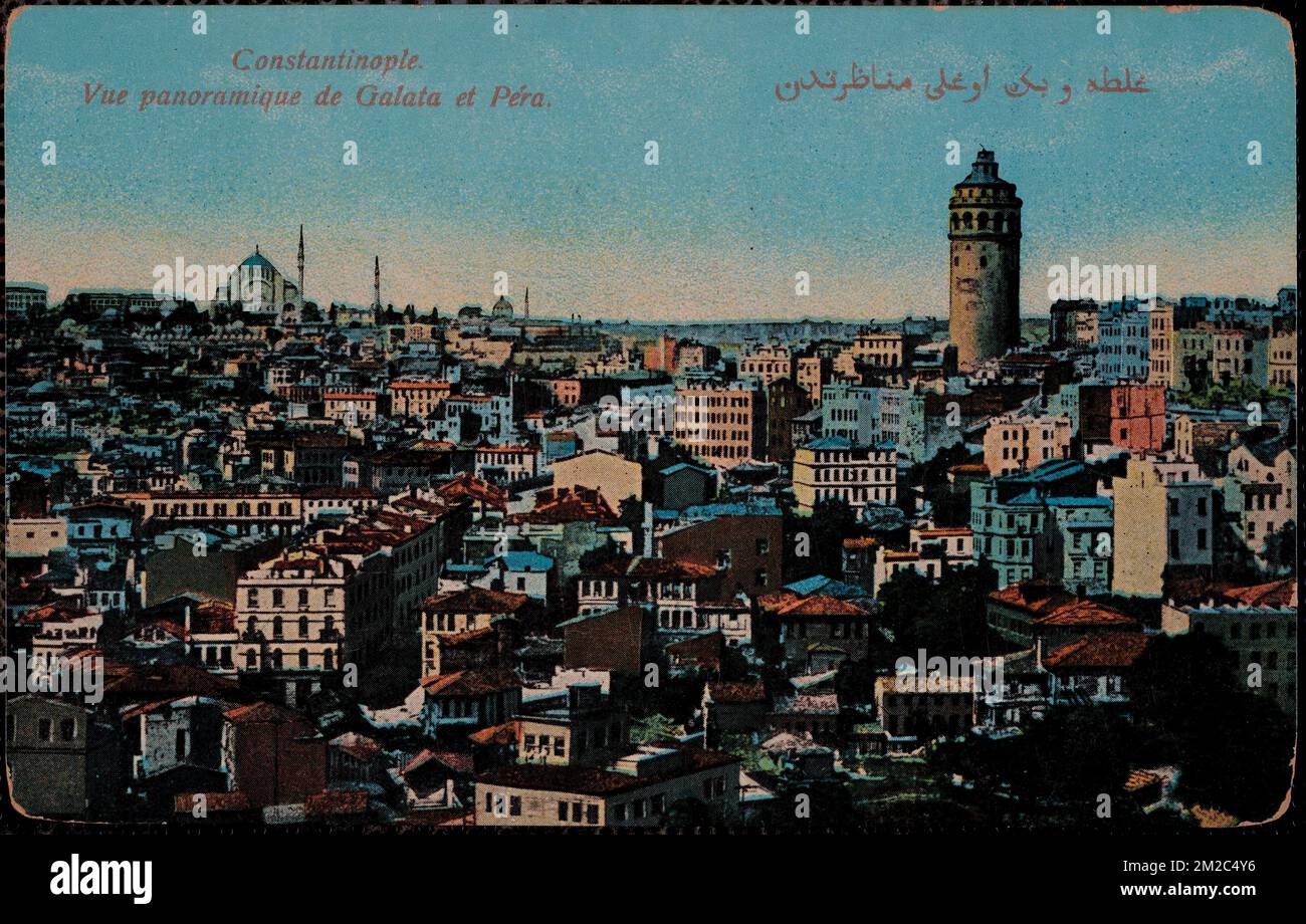 Constantinople. Vue panoramique de Galata et Péra , Cities & towns ...