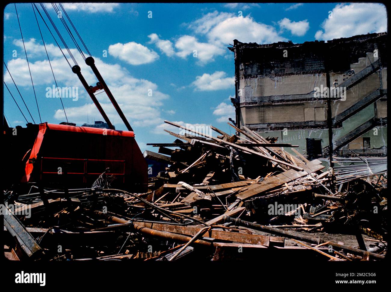 Construction equipment and rubble, Boston , Ruins, Demolition, Urban ...