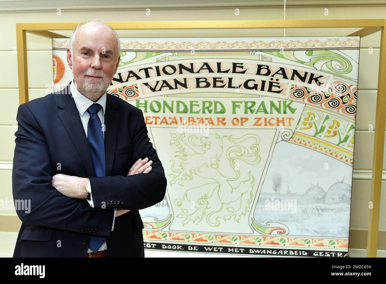National Bank (BNB-NBB) governor Jan Smets poses for the photographer ...