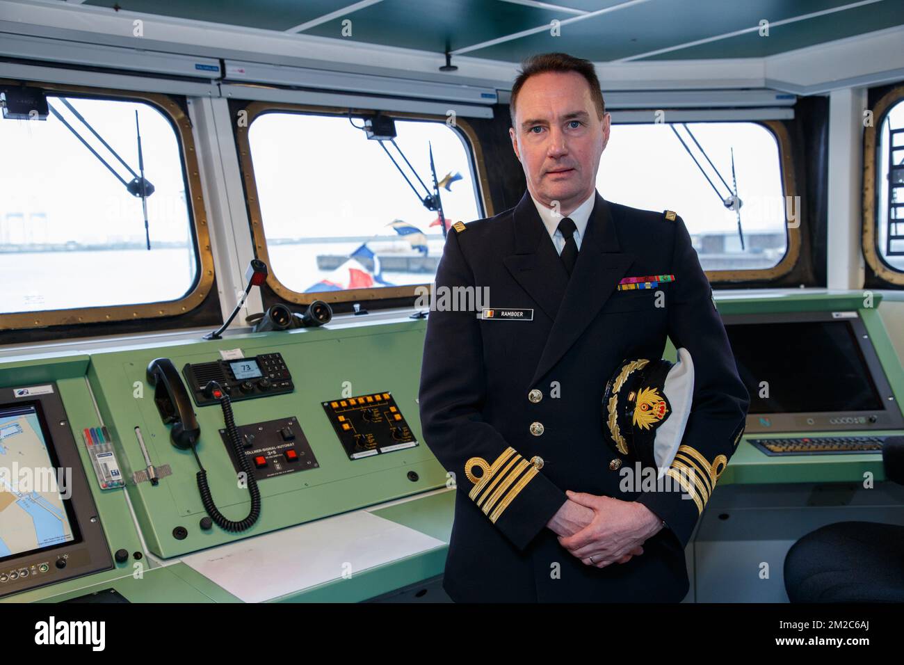 Captain Peter Ramboer pictured during a Change of Command ceremony of ...