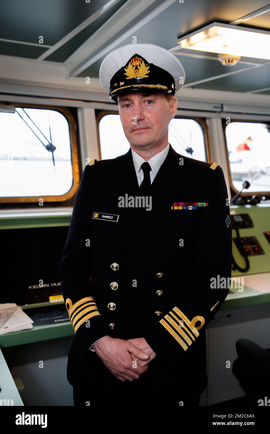 Captain Peter Ramboer pictured during a Change of Command ceremony of ...