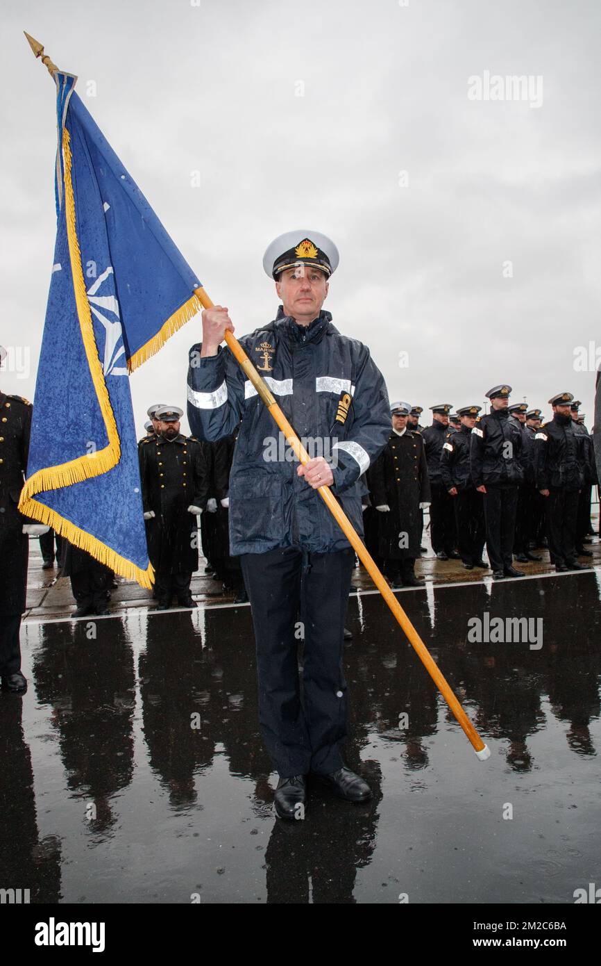 Captain Peter Ramboer pictured during a Change of Command ceremony of ...