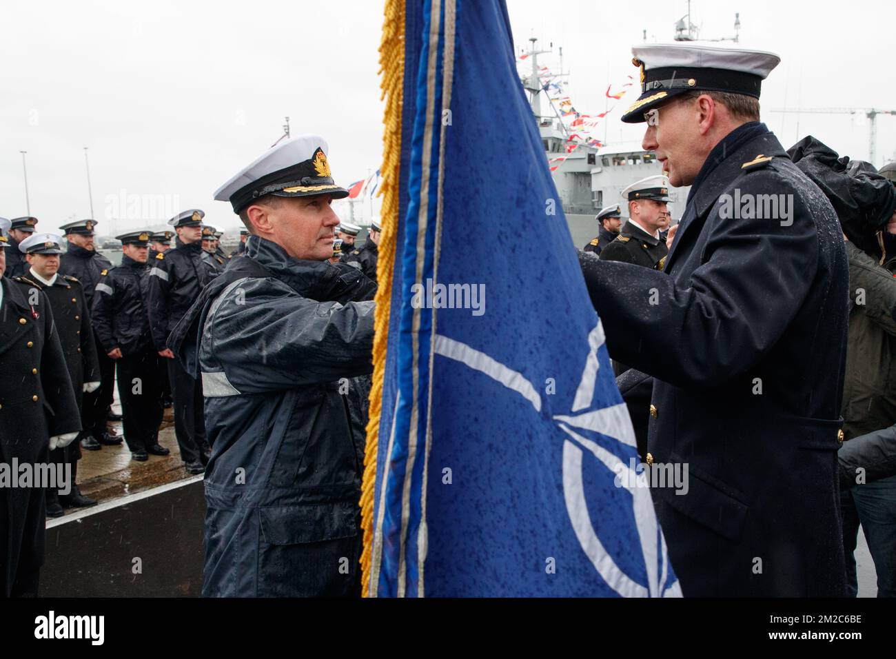 Captain Peter Ramboer pictured during a Change of Command ceremony of the Standing NATO Mine ...
