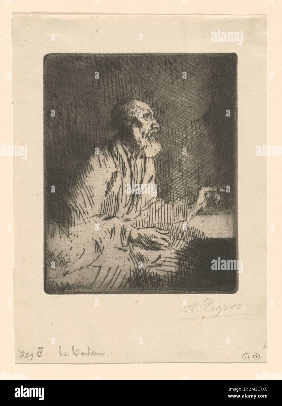Le conteur , Storytelling, Alphonse Legros (1837-1911 Stock Photo - Alamy