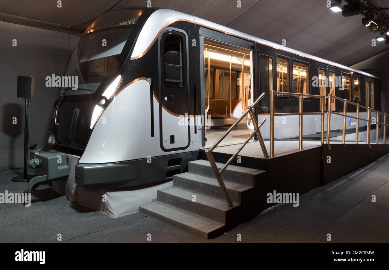 Illustration picture shows a maquette of the new metro vehicles of of ...
