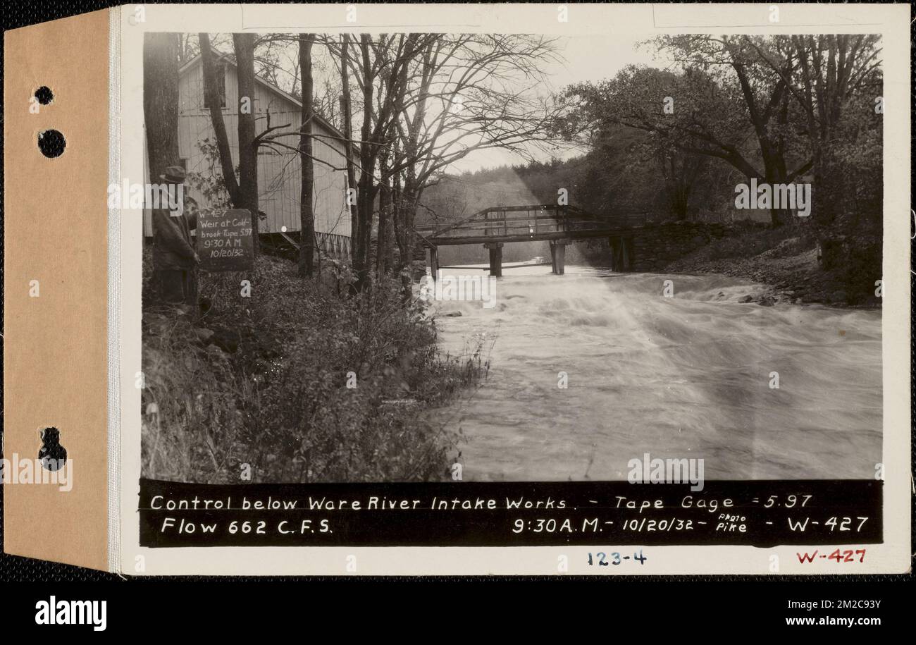 Control below Ware River Intake Works, tape gage - 5.97, flow - 662 ...