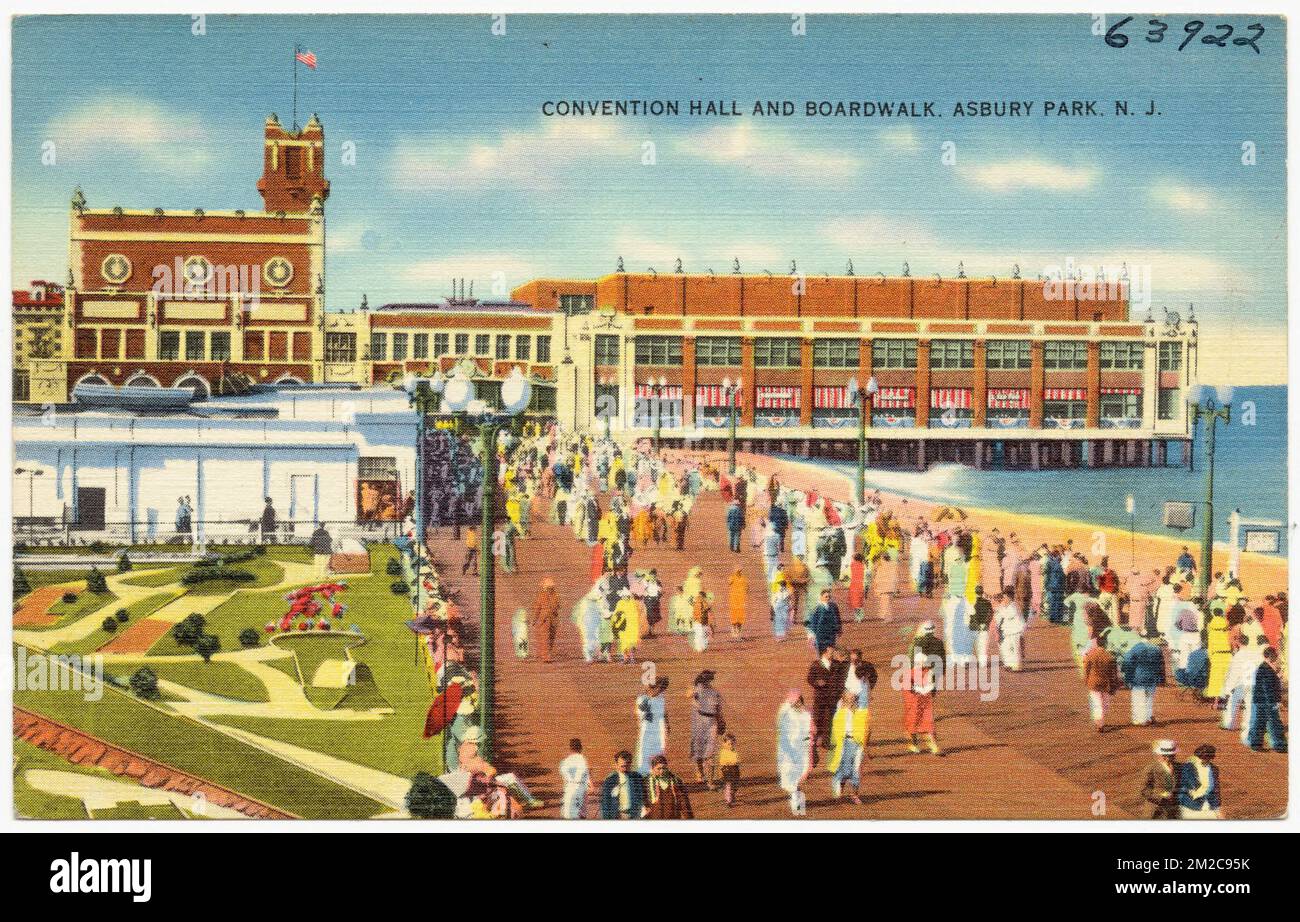 Convention hall and boardwalk, Asbury Park, N. J. , Boardwalks ...