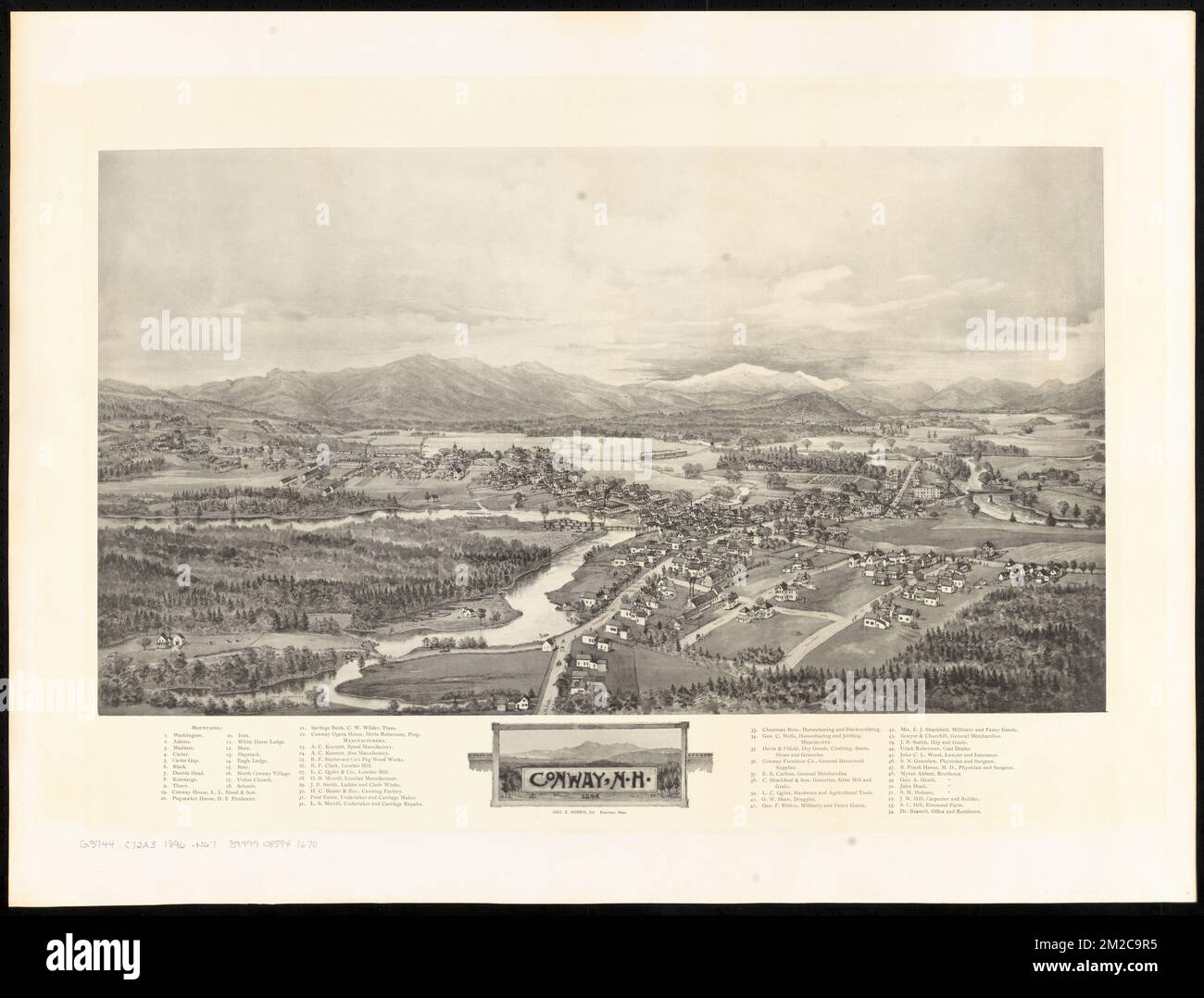 Conway, N.H. : 1896 , Conway N.H., Aerial views Norman B. Leventhal Map ...