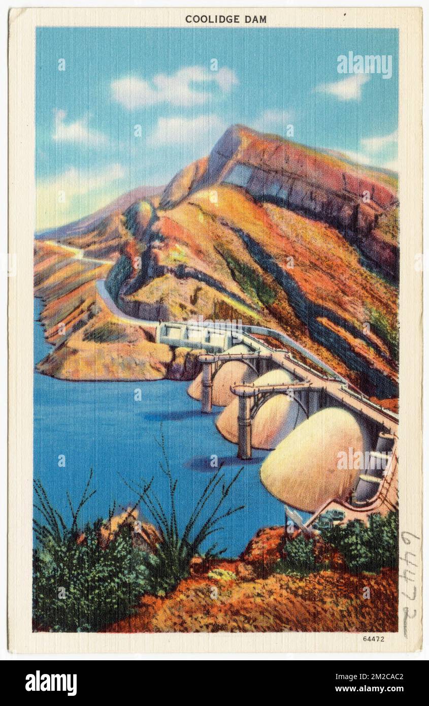 Coolidge Dam , Dams, Tichnor Brothers Collection, postcards of the ...