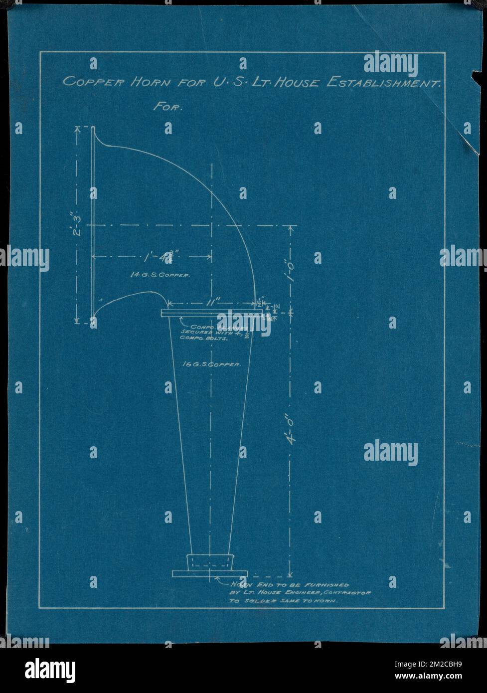 Copper horn for U.S. lt. house establishment , Horns Communication ...