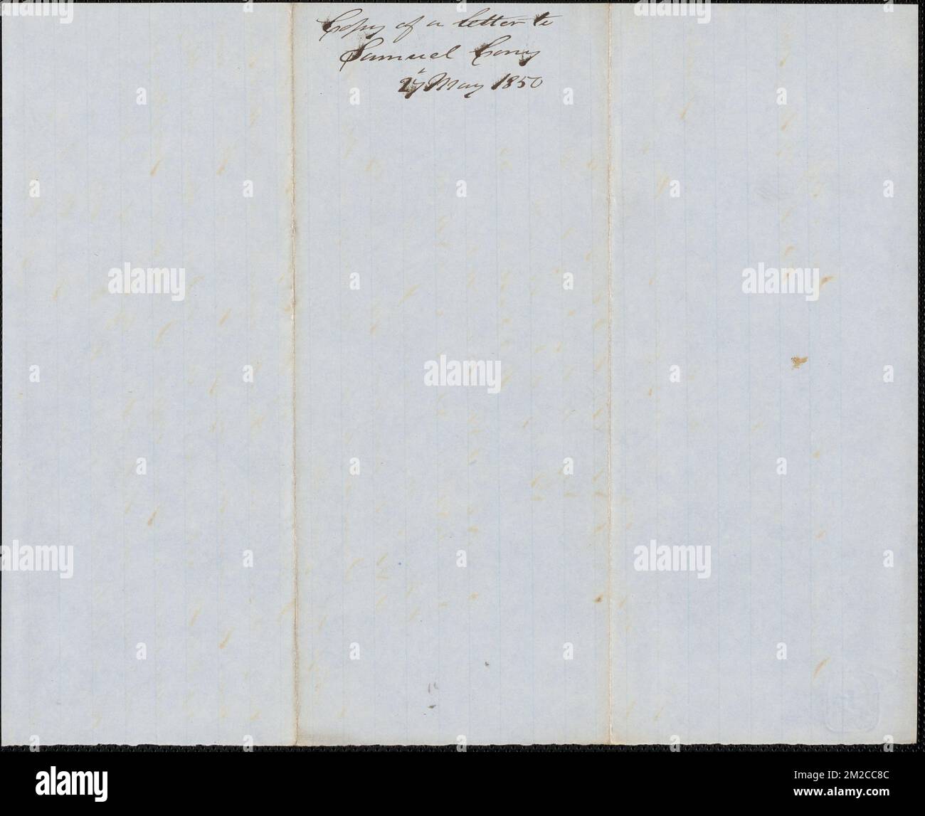 Copy of a letter from George Coffin to Samuel Cony, 27 May 1850 ...