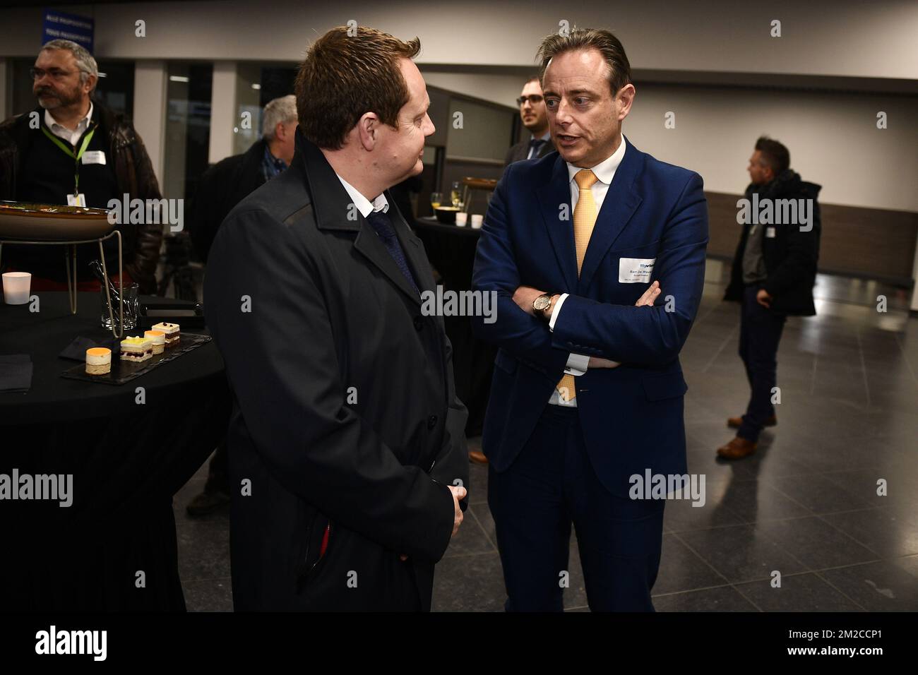VLM Airlines CEO Karl Rickard and Antwerp mayor Bart De Wever pictured ...