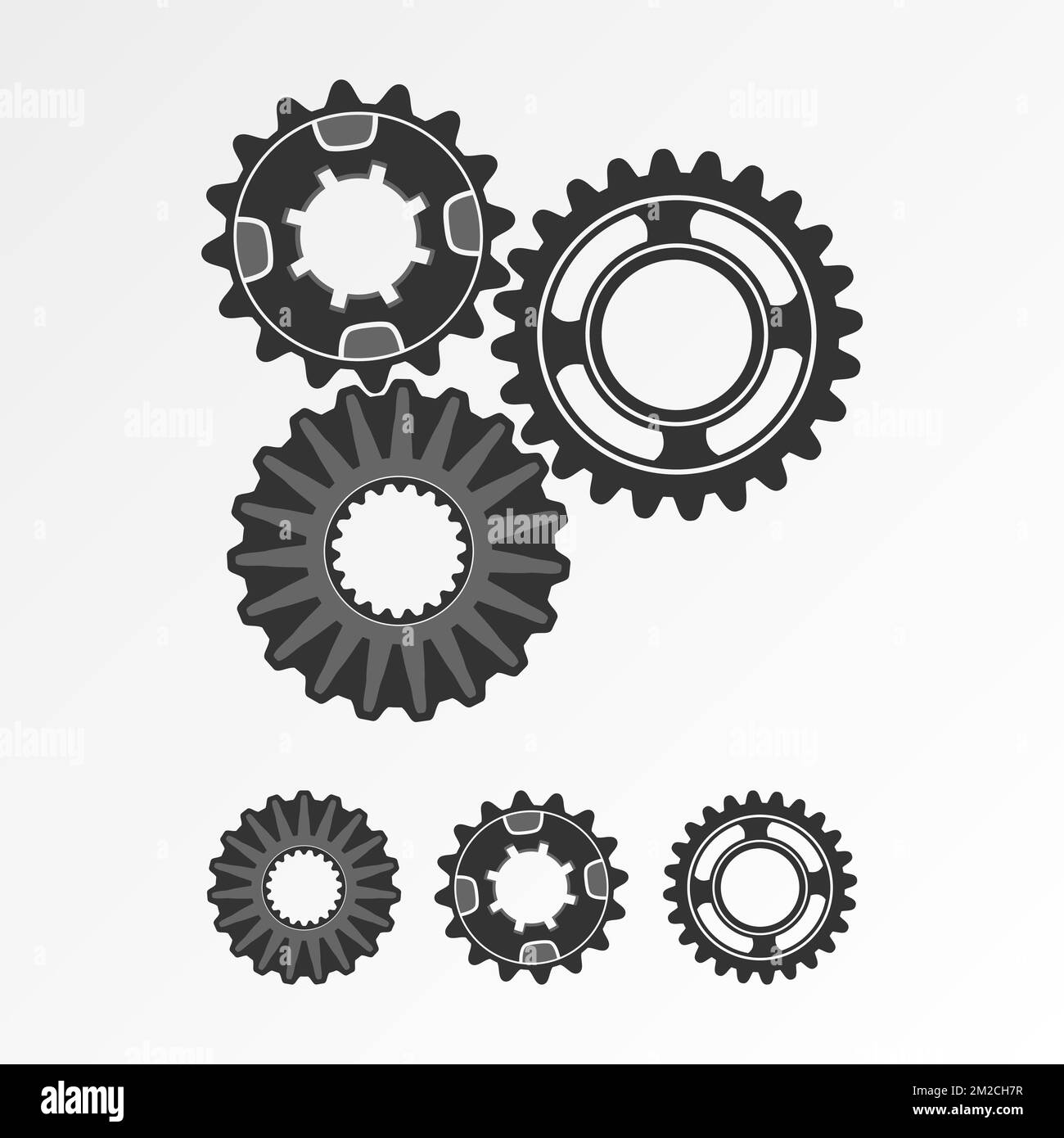 Gears With Variety Shape Image Graphic Icon Logo Design Abstract