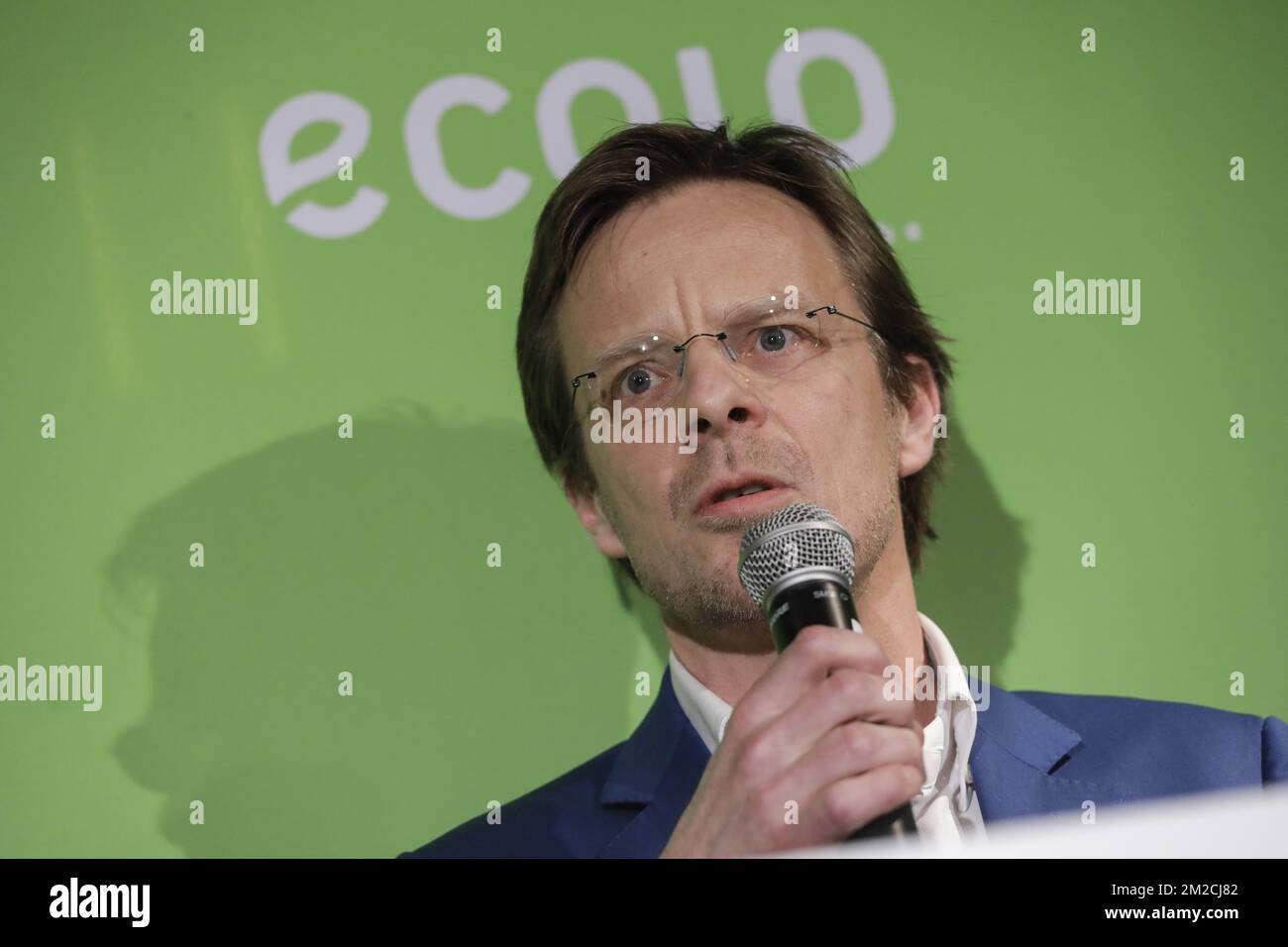 Ecolo chairman Patrick Dupriez pictured during the new year's reception ...