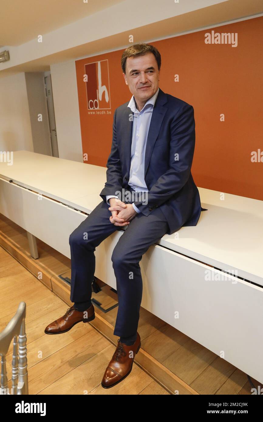 cdH chairman Benoit Lutgen pictured during the new year's reception of ...