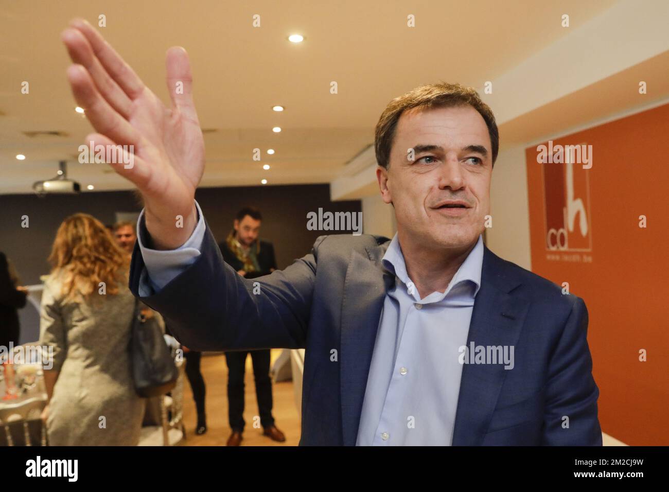 cdH chairman Benoit Lutgen pictured during the new year's reception of ...