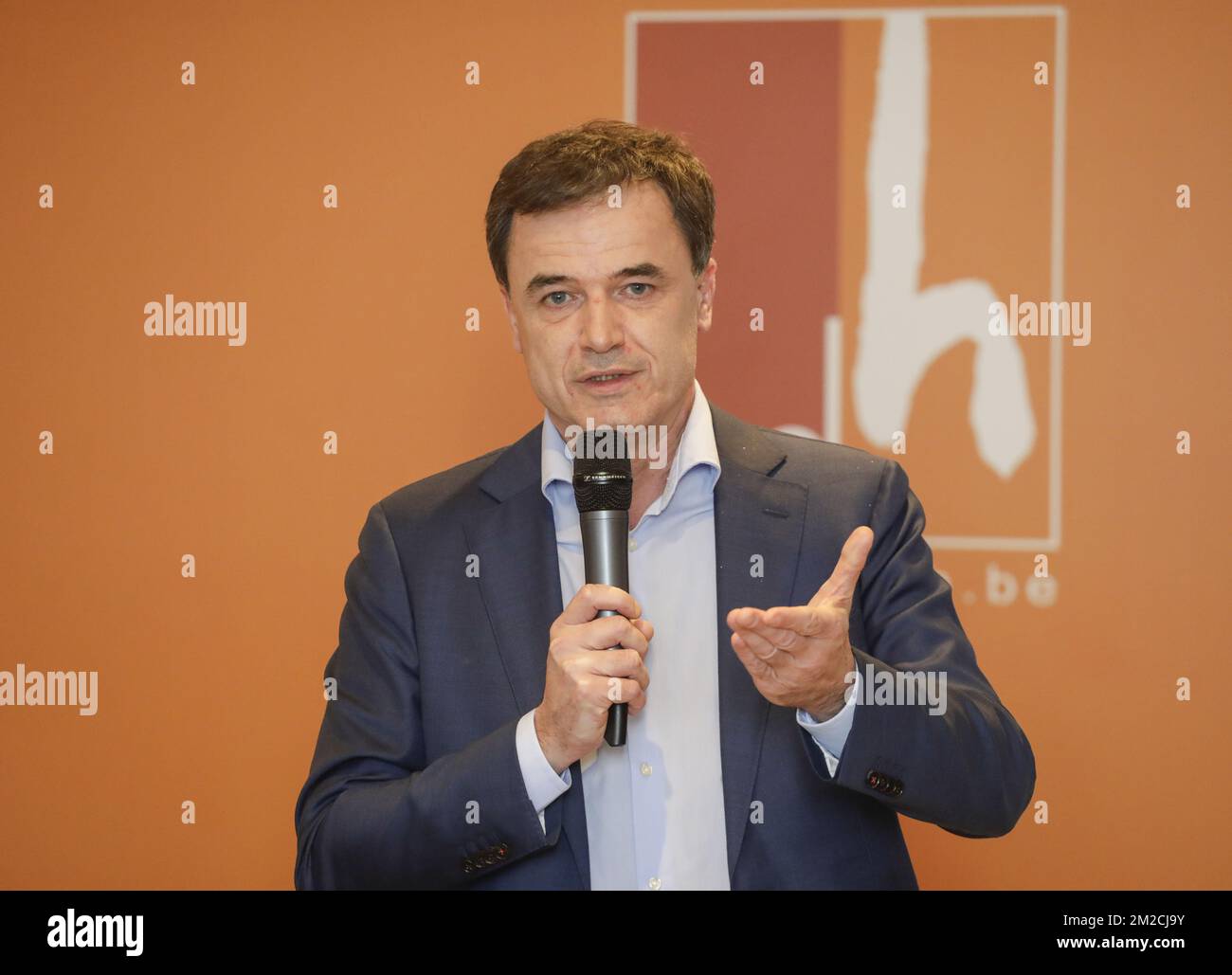 cdH chairman Benoit Lutgen pictured during the new year's reception of ...