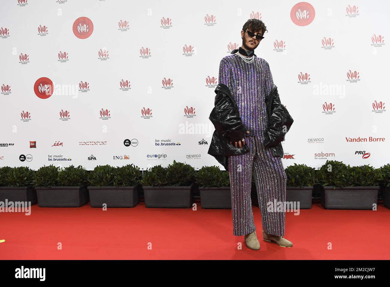 Artist Max Colombie aka Oscar and the Wolf pictured on the red carpet ...