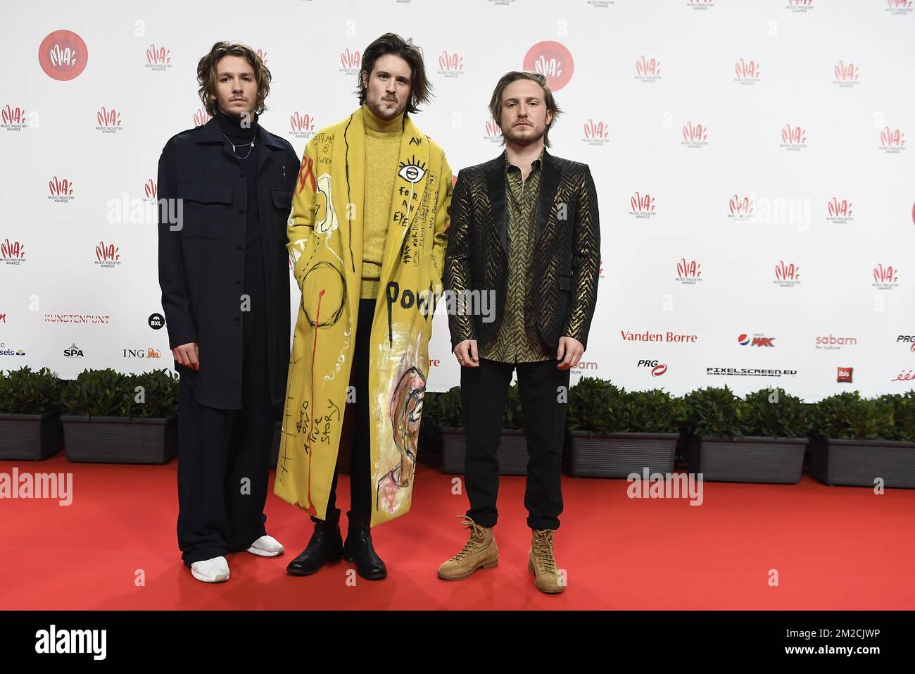 Rock band Bazart pictured on the red carpet at the arrival for the ...