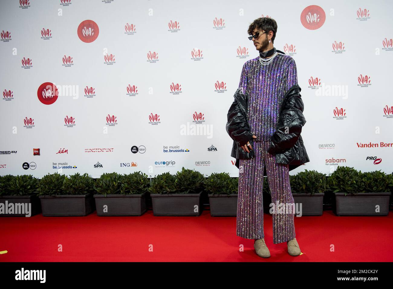 Artist Max Colombie aka Oscar and the Wolf pictured on the red carpet ...