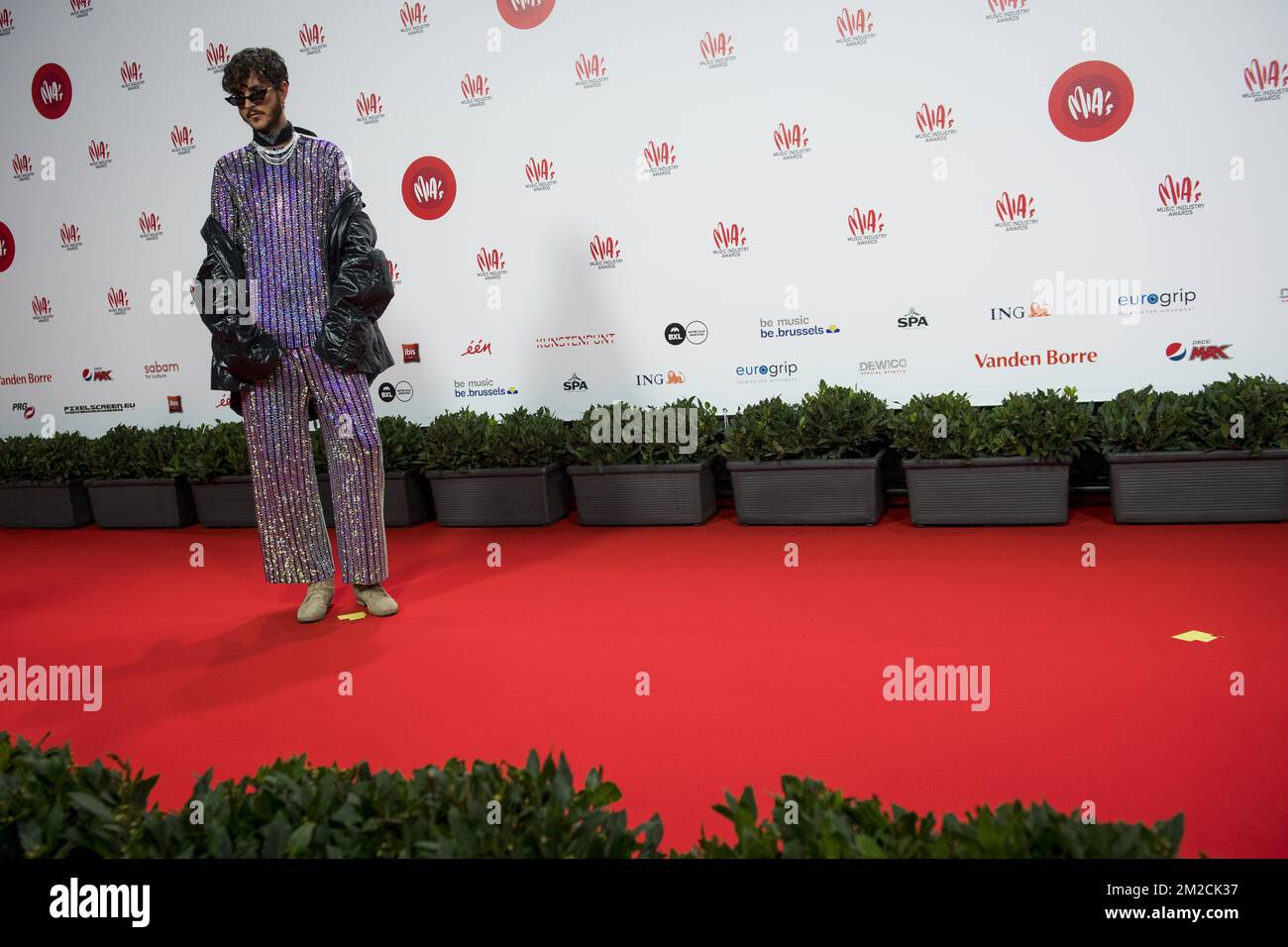 Artist Max Colombie aka Oscar and the Wolf pictured on the red carpet ...