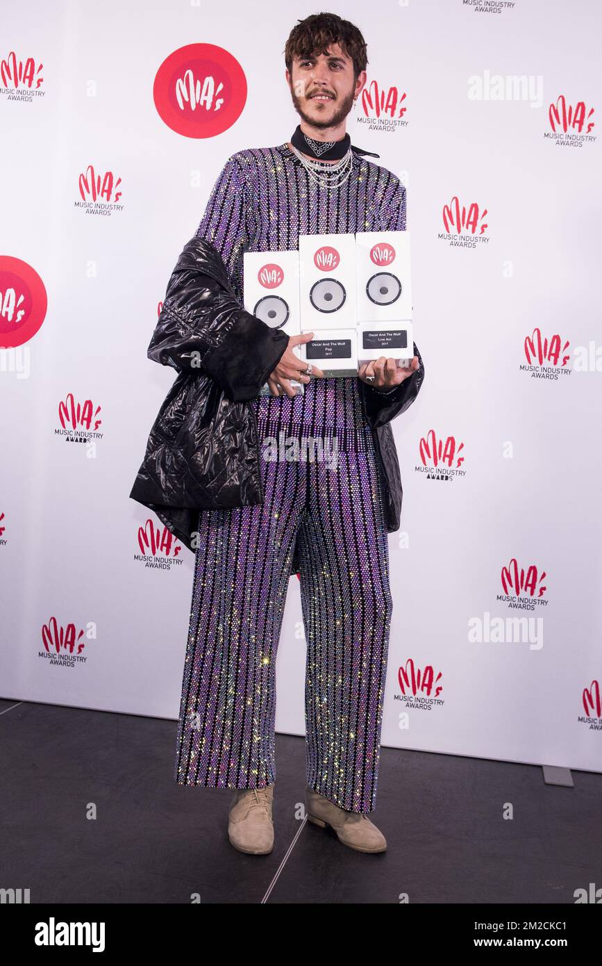 Artist Max Colombie aka Oscar and the Wolf with his awards at the ...