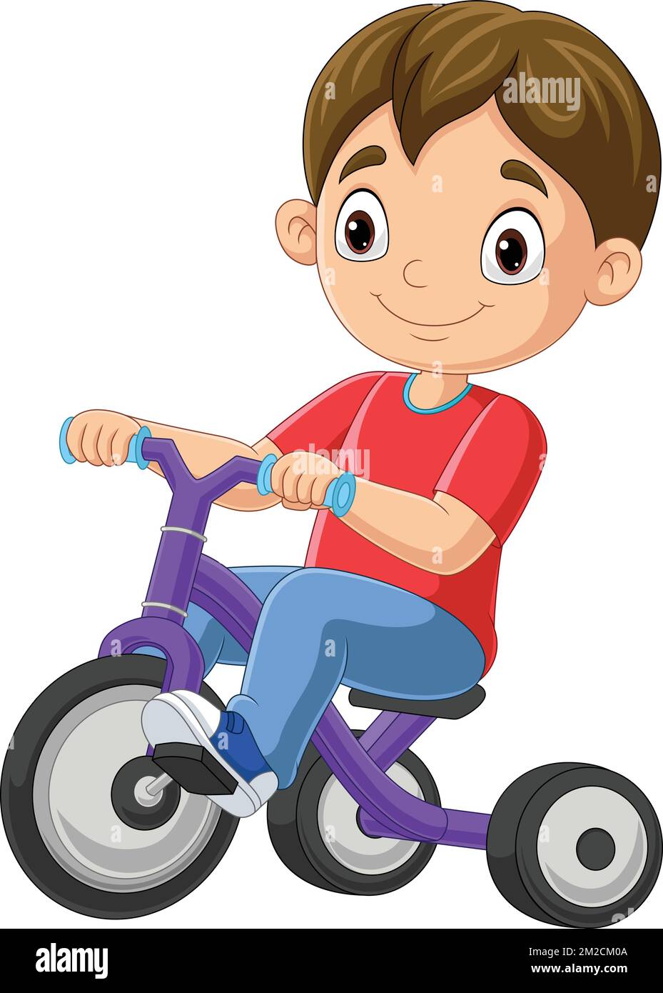 Boy riding small bicycle Stock Vector Images - Alamy